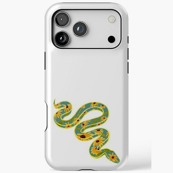 Flowery Snake Botanical Reptile Art iPhone Case 11 through 17 Pro Max ...