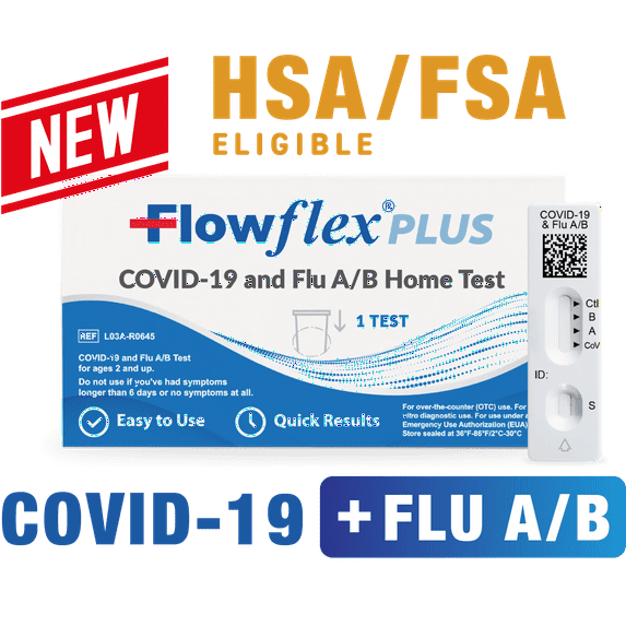 Flowflex® Plus COVID-19 and Flu A/B Home Test - (1 Pack) Flu A&B 3-in-1 ...