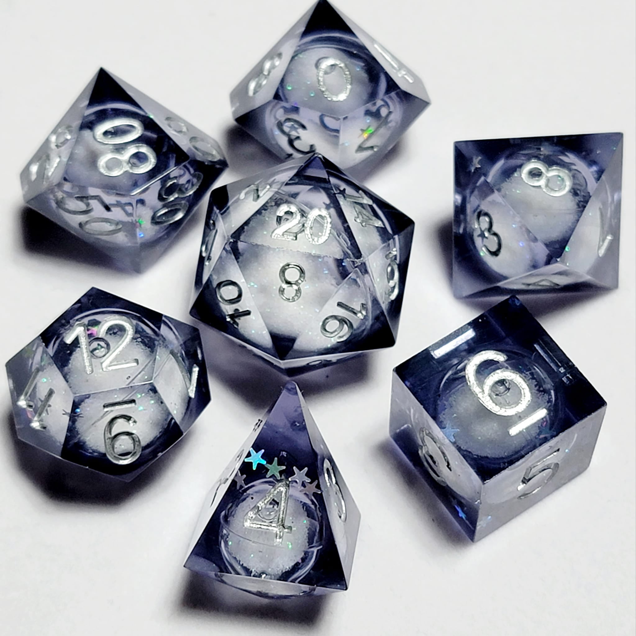 Flowing Galaxy Liquid Core Resin DnD Dice Set | Dungeons and Dragons | Precision Resin Dice DnD ...
