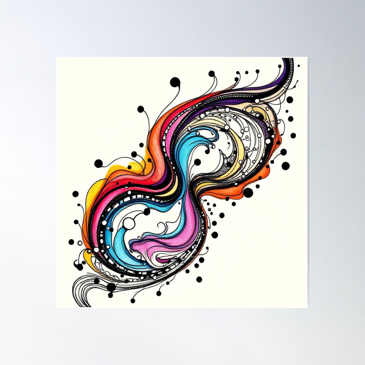 Flowing Infinity: Abstract Whimsy Poster Wall Art, Modern Wall Decor ...