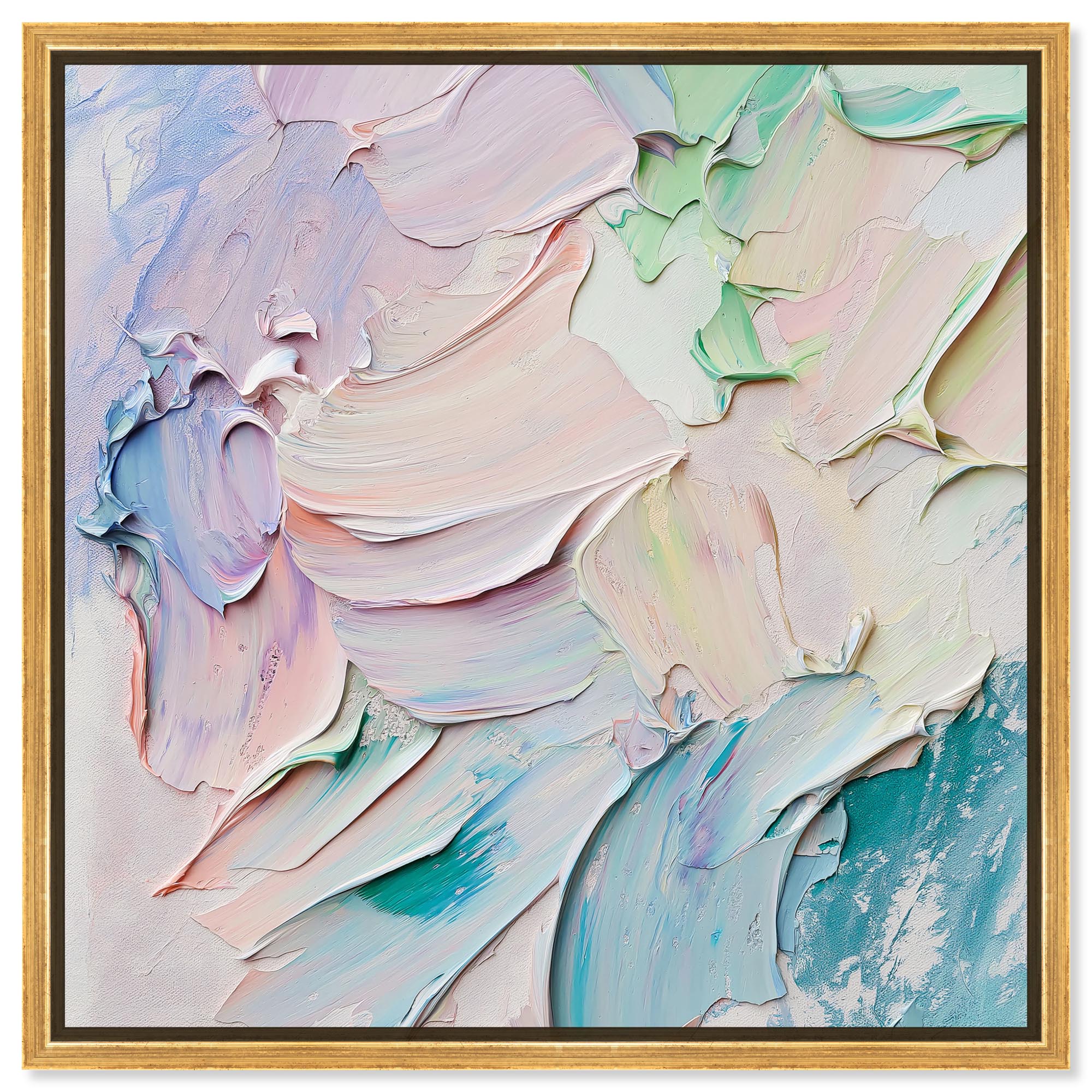 Flowing Mousse I Canvas Textured Digital by Art Remedy, Gold Frame, 30 ...