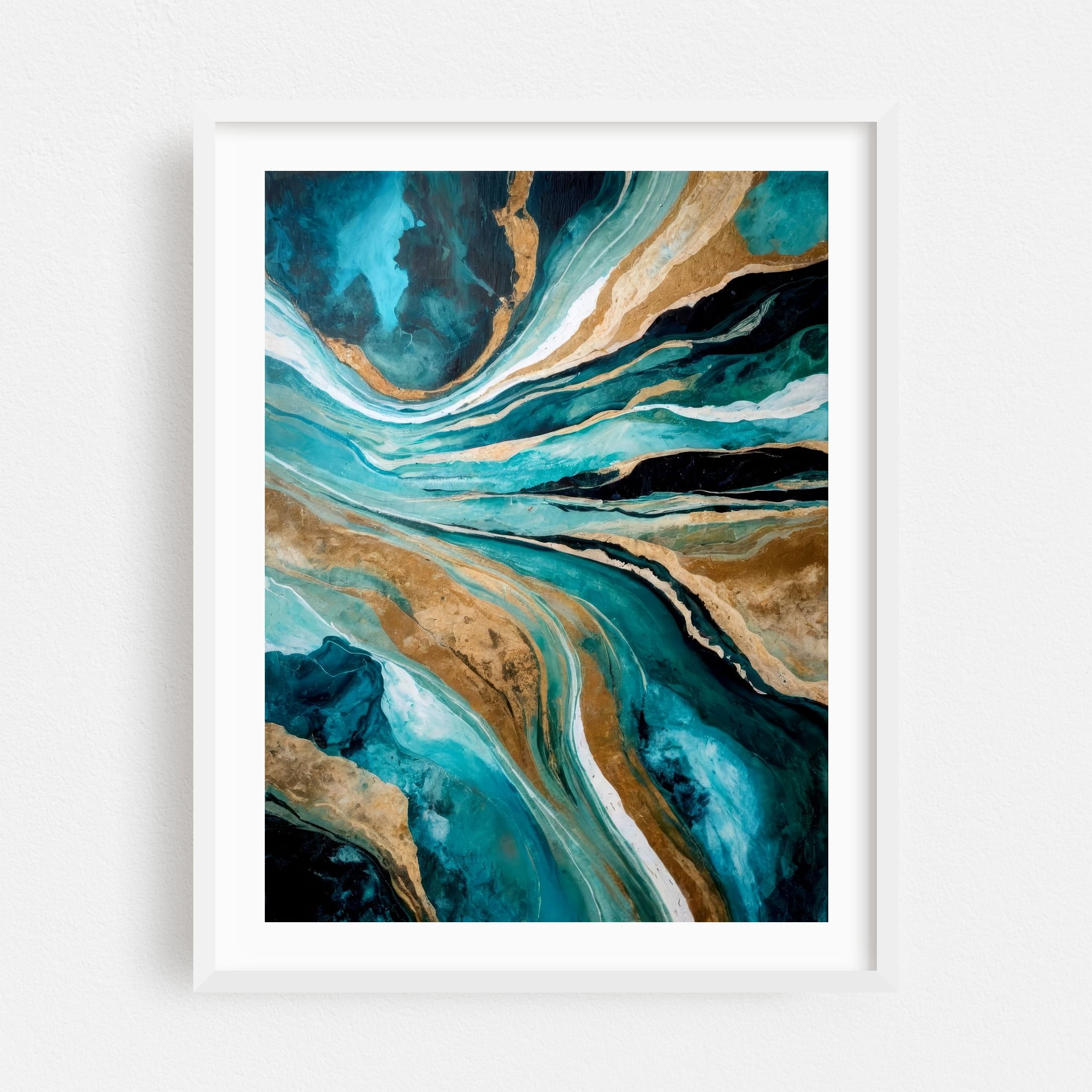 Flowing Through Time - Digital Art Abstract Modern Art Geometric Ocean ...