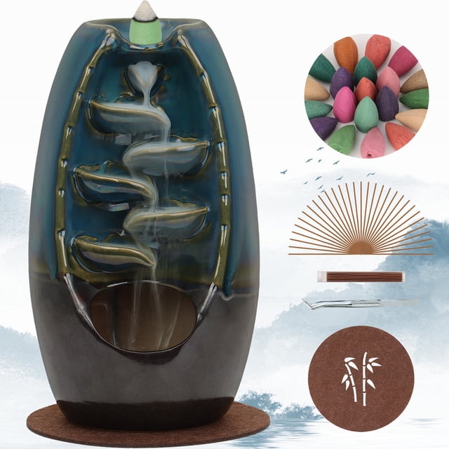 Flowing Waterfall Incense Burner,Unique Backflow Design,with Incense ...