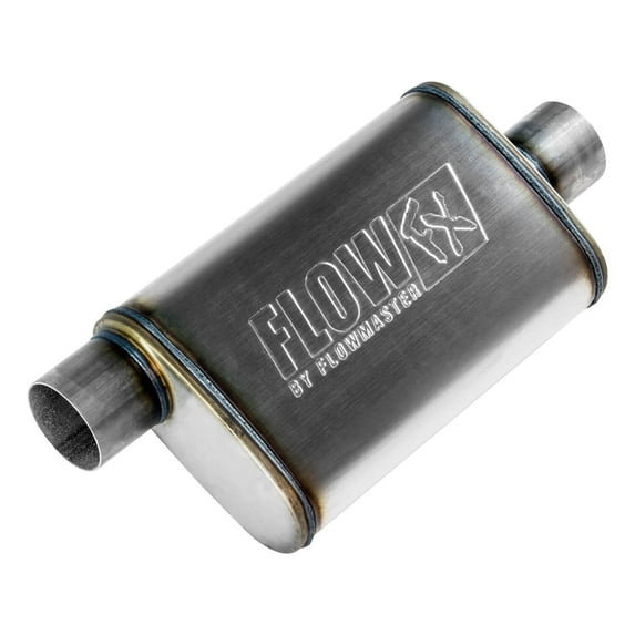 Flowmaster 71229 FlowFX Muffler 3" Offset Inlet 3" Center Outlet - Moderate Sound 409 Stainless ...