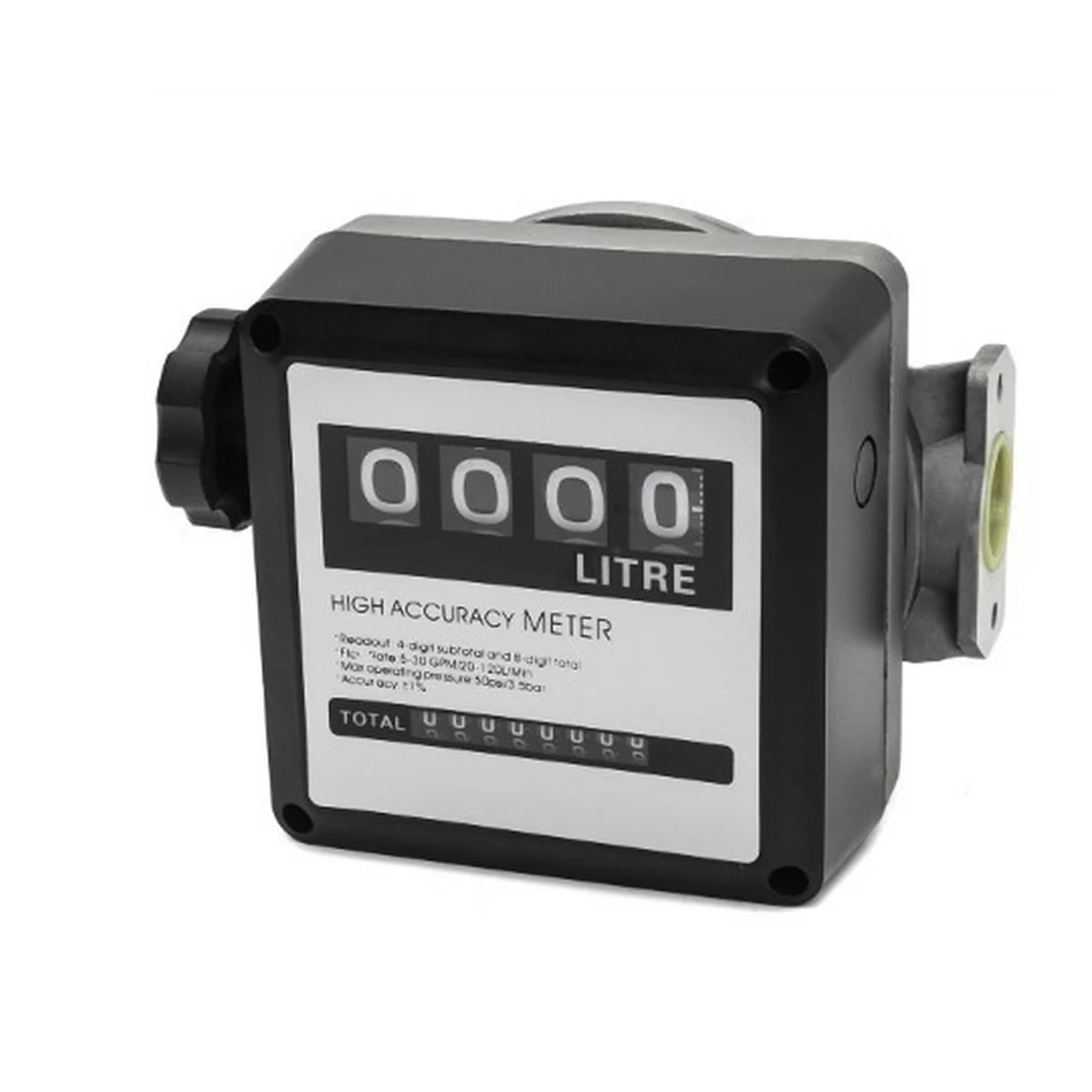 Flowmeter FM-120 4 Digital Gasoline Fuel Petrol Oil Flow Meter 20-120L ...