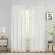 "Junvictex Ombre Chiffon Pink Sheer Curtains 52""Wx84""L, Set of 2 ...