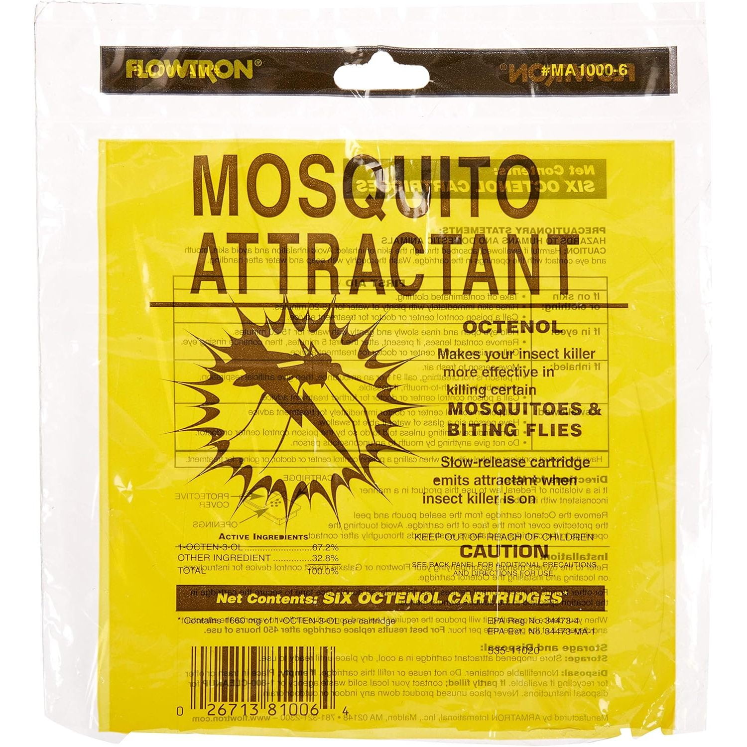 Flowtron MA-1000 Octenol Mosquito Attractant Cartridges (6-Pack ...