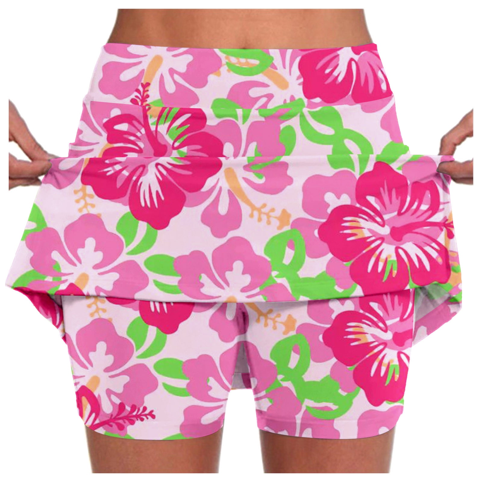 Flowy Athletic Shorts For Women 2 In 1 Flowy Running Shorts Hawaiian ...