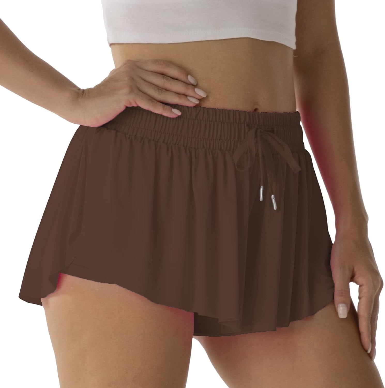 Flowy Athletic Shorts for Women Running Tennis Butterfly Shorts Girls 2 ...