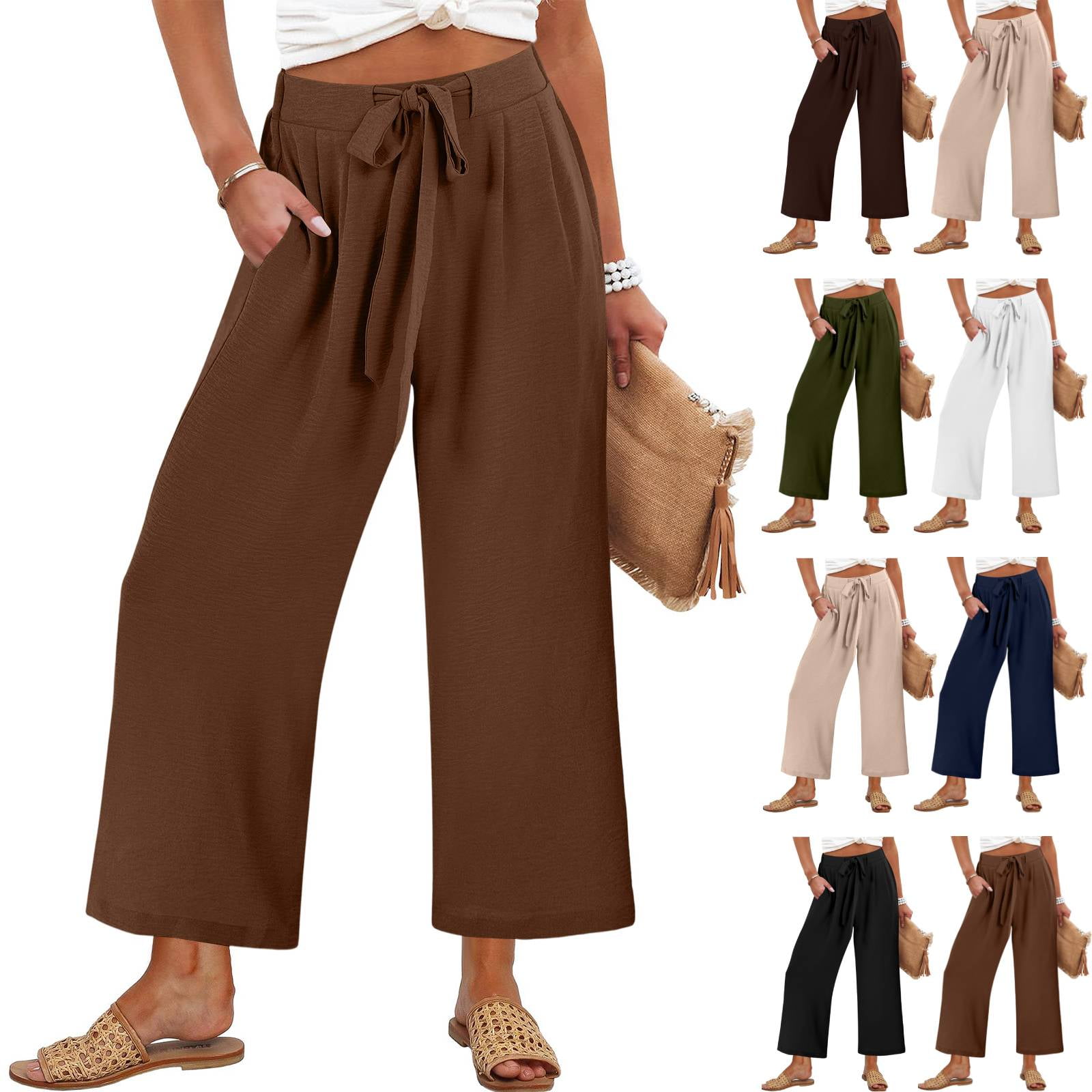 Flowy Palazzo Pants Wide Leg High Waisted 2026 Summer Casual Work ...