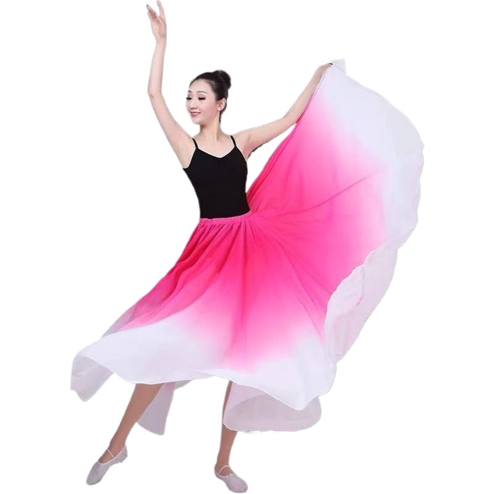 Flowy Satin Dance Skirts 360/540/720 Degree Dance Performer Dresses For ...