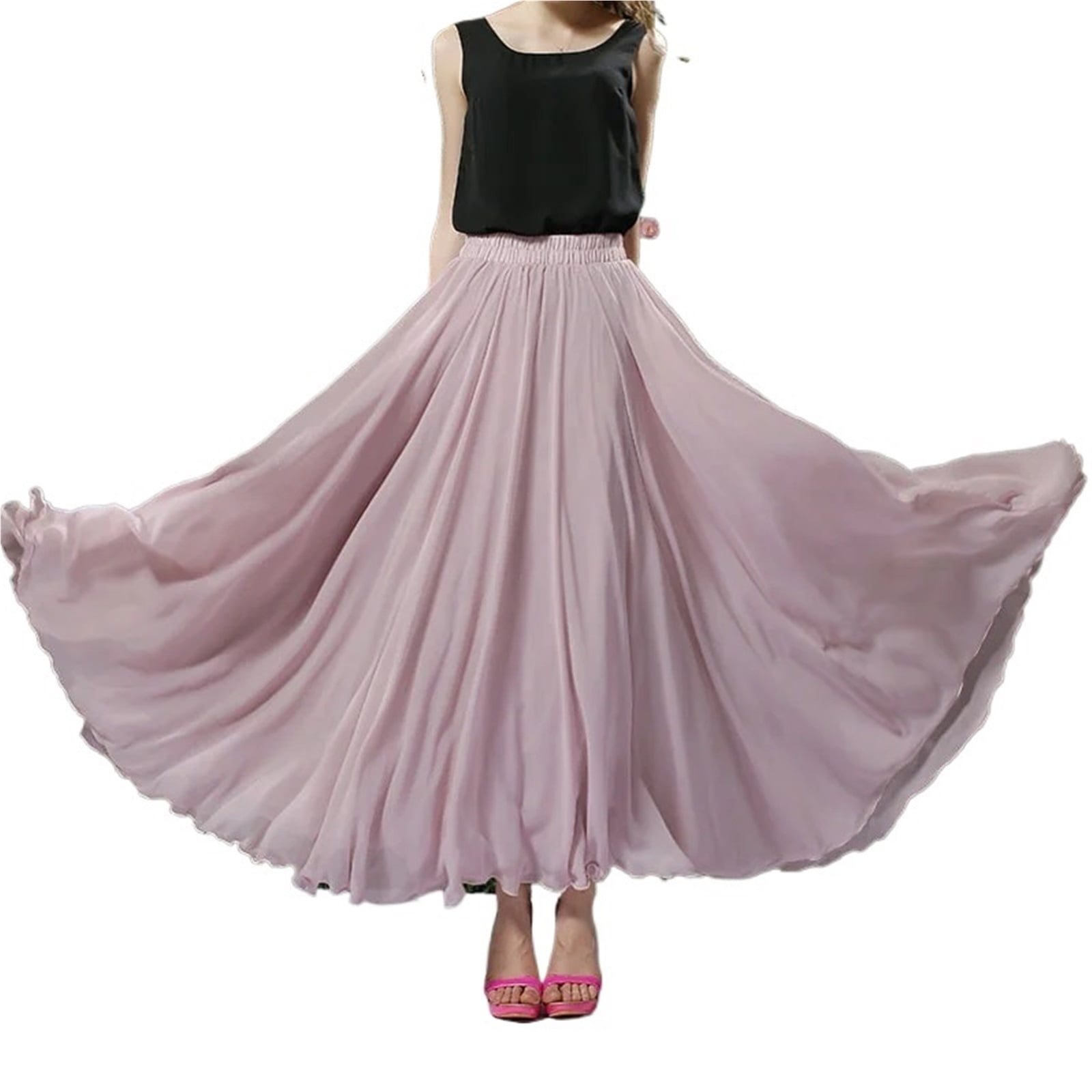Flowy Satin Dance Skirts 720 Degree Chiffon Skirt Ballet Dance Costume ...