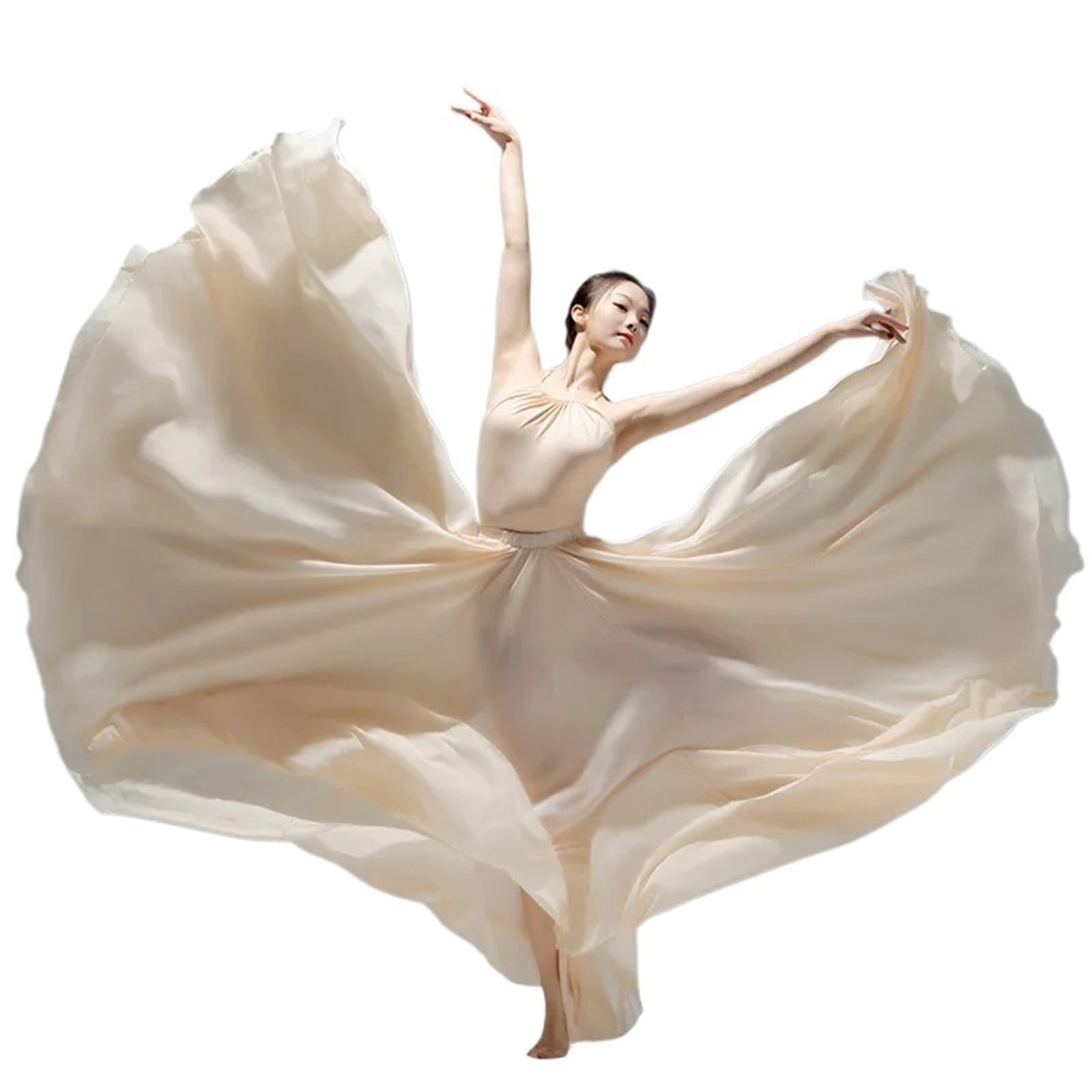 Flowy Satin Dance Skirts 720 Degree Chiffon Skirt Ballet Dance Costume ...