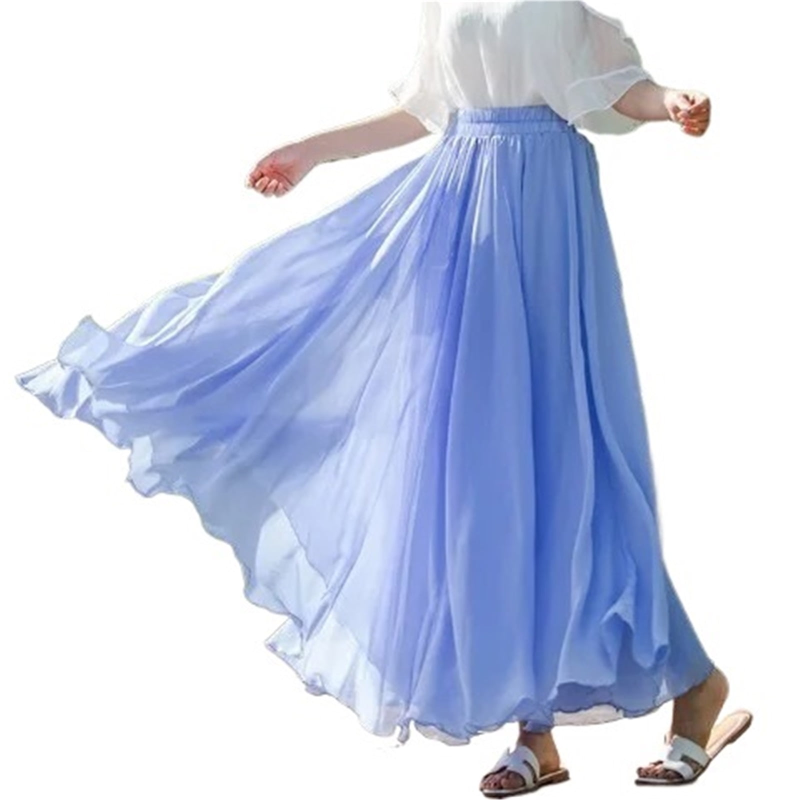 Flowy Satin Dance Skirts 720 Degree Chiffon Skirt Ballet Dance Costume ...