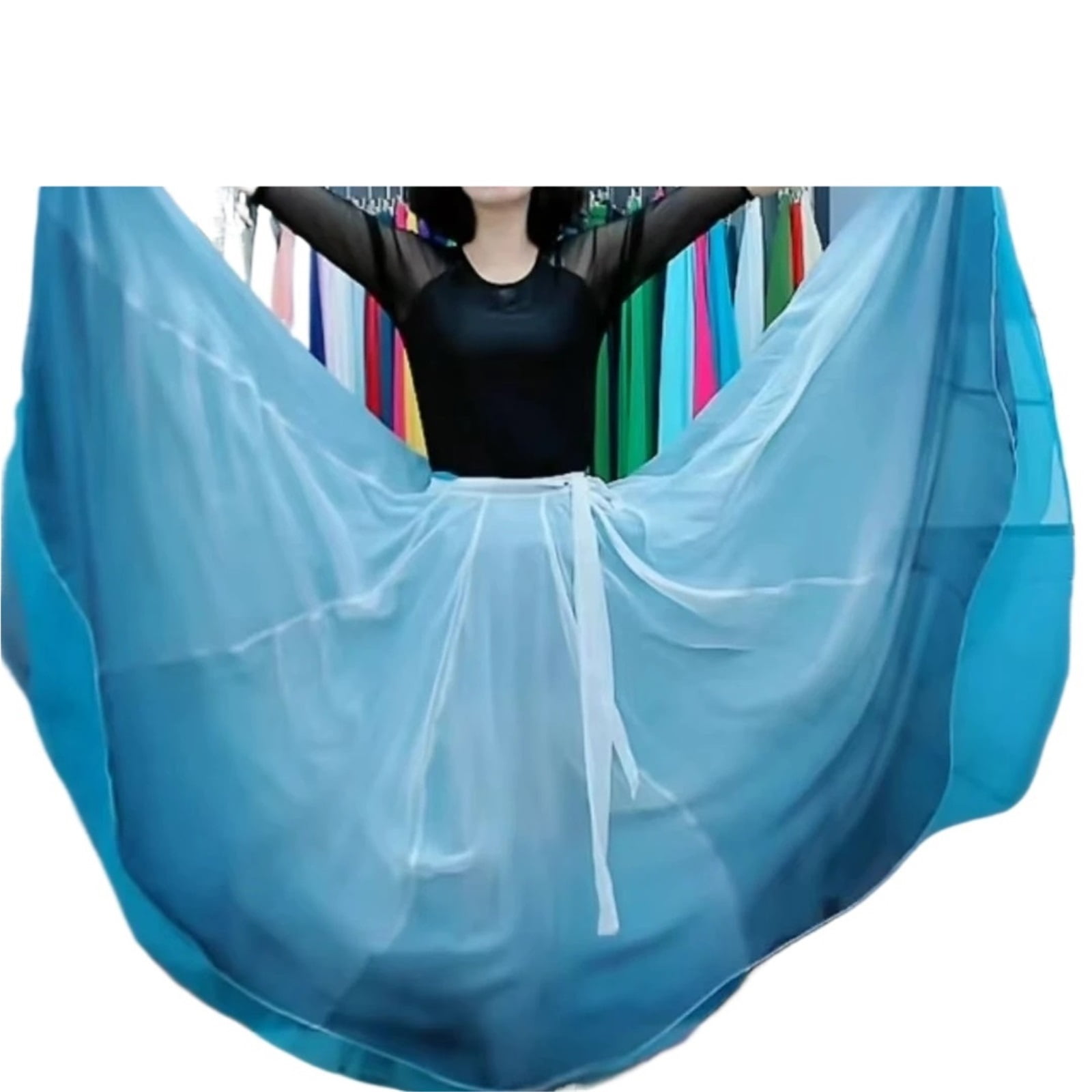 Flowy Satin Dance Skirts Classical Dance Wear Chiffon Single-tier One ...