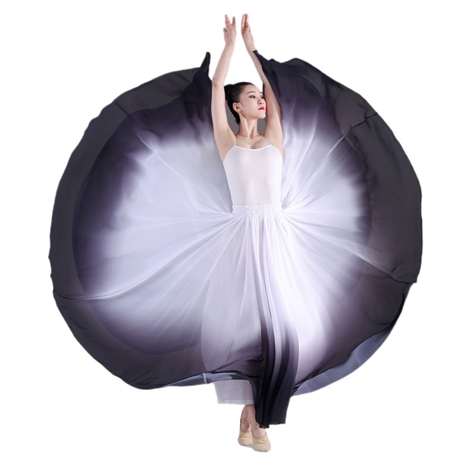 Flowy Satin Dance Skirts Women Classical Dance Skirts Practice Costume ...