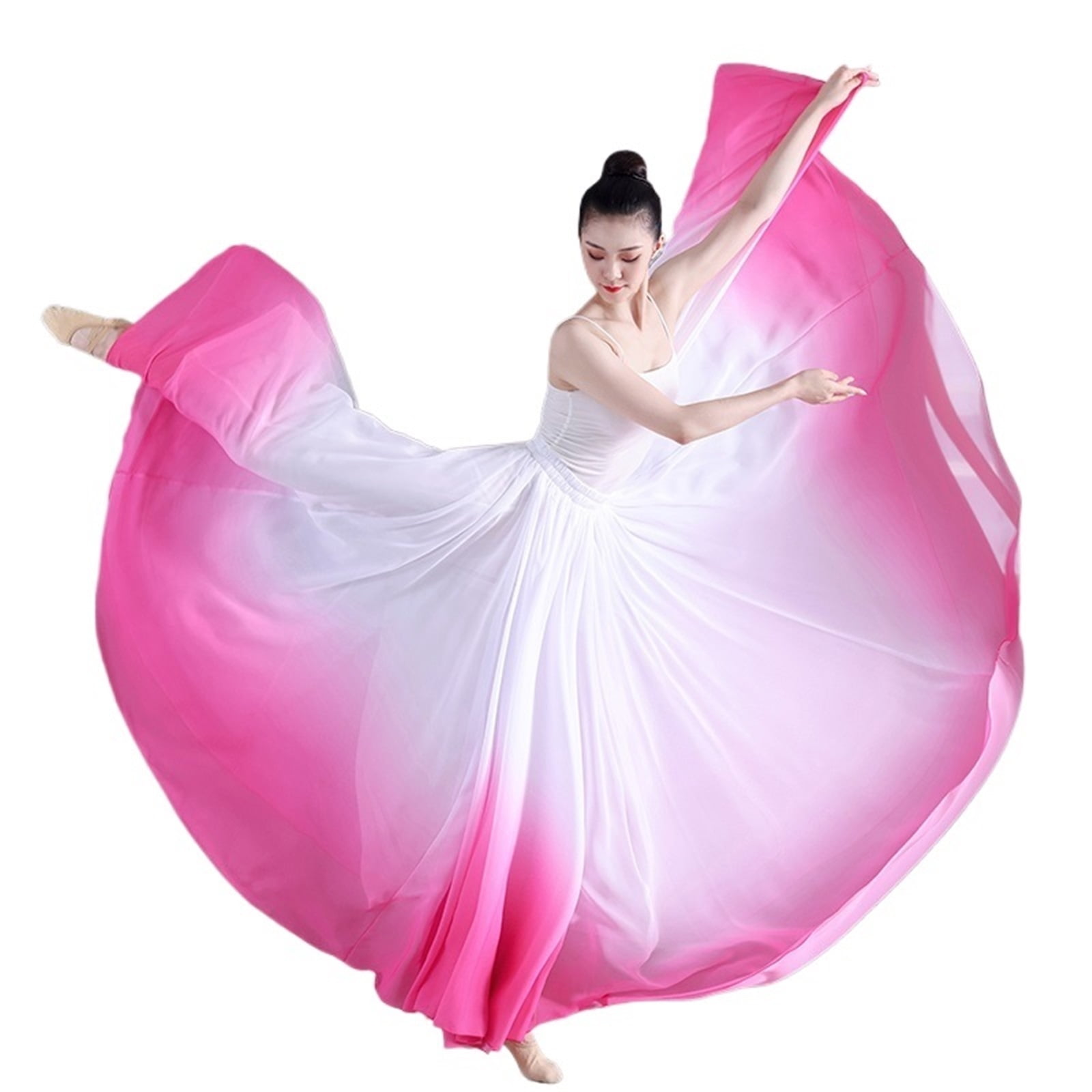 Flowy Satin Dance Skirts Women Classical Dance Skirts Practice Costume ...