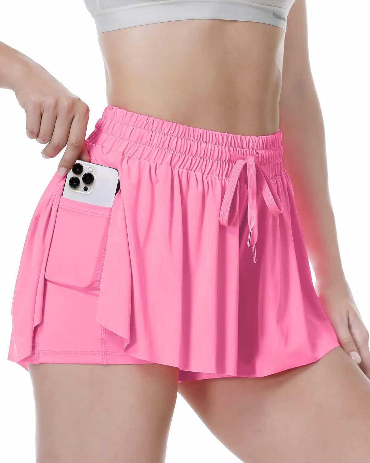 Flowy Shorts, 2 in 1 Butterfly Shorts High Waisted Athletic Shorts for ...