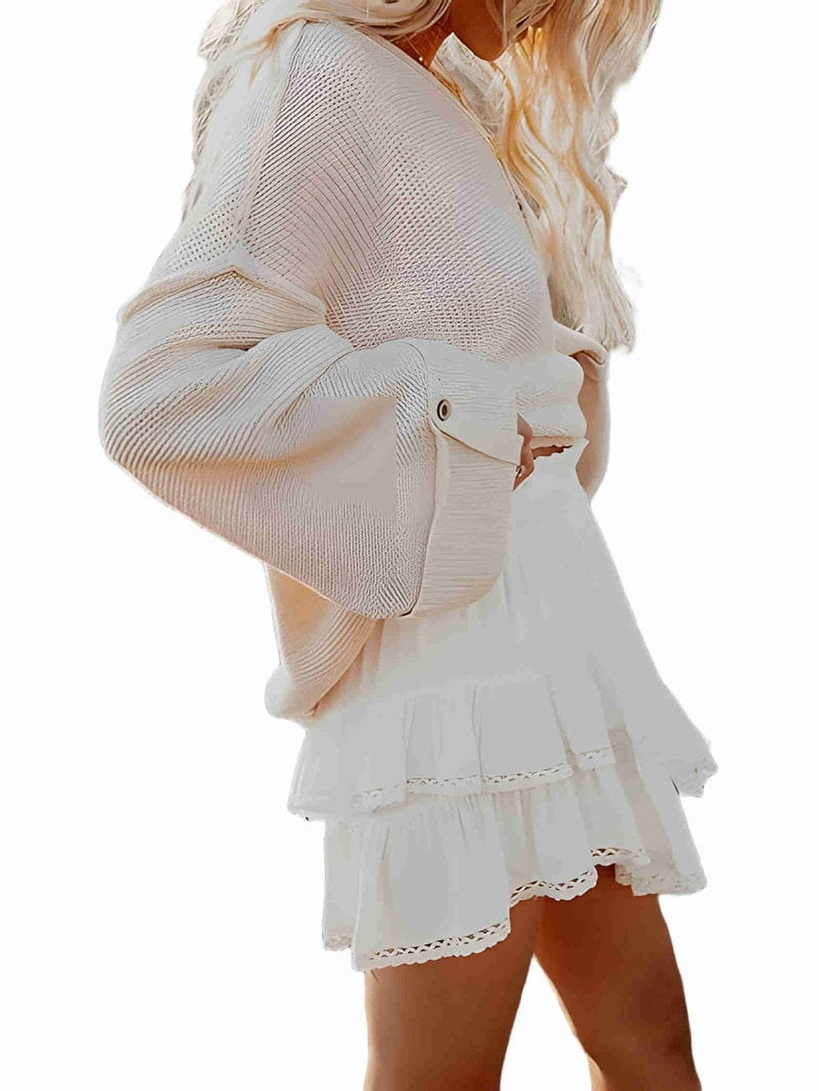 Flowy Shorts for Women Casual Boho Ruffle Tiered Skorts High Waist Mini ...