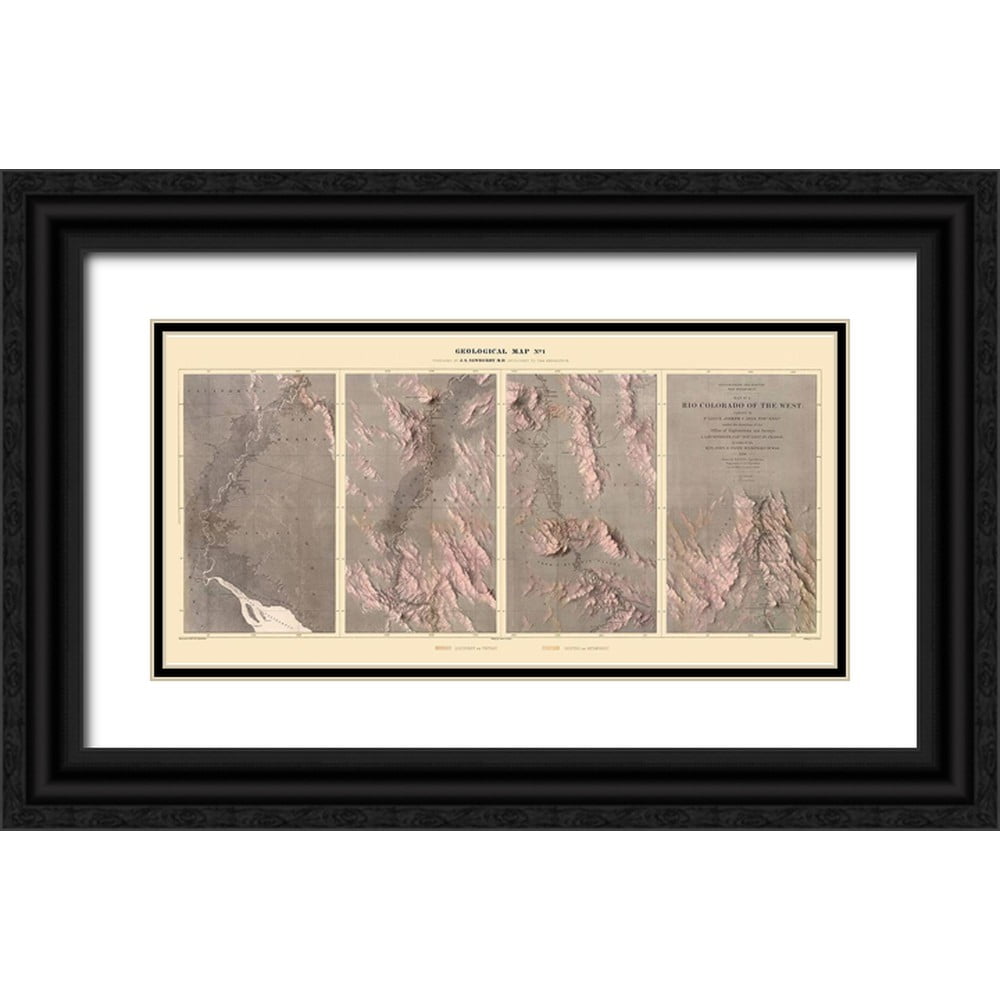 Floyd 24x14 Black Ornate Wood Framed with Double Matting Museum Art ...