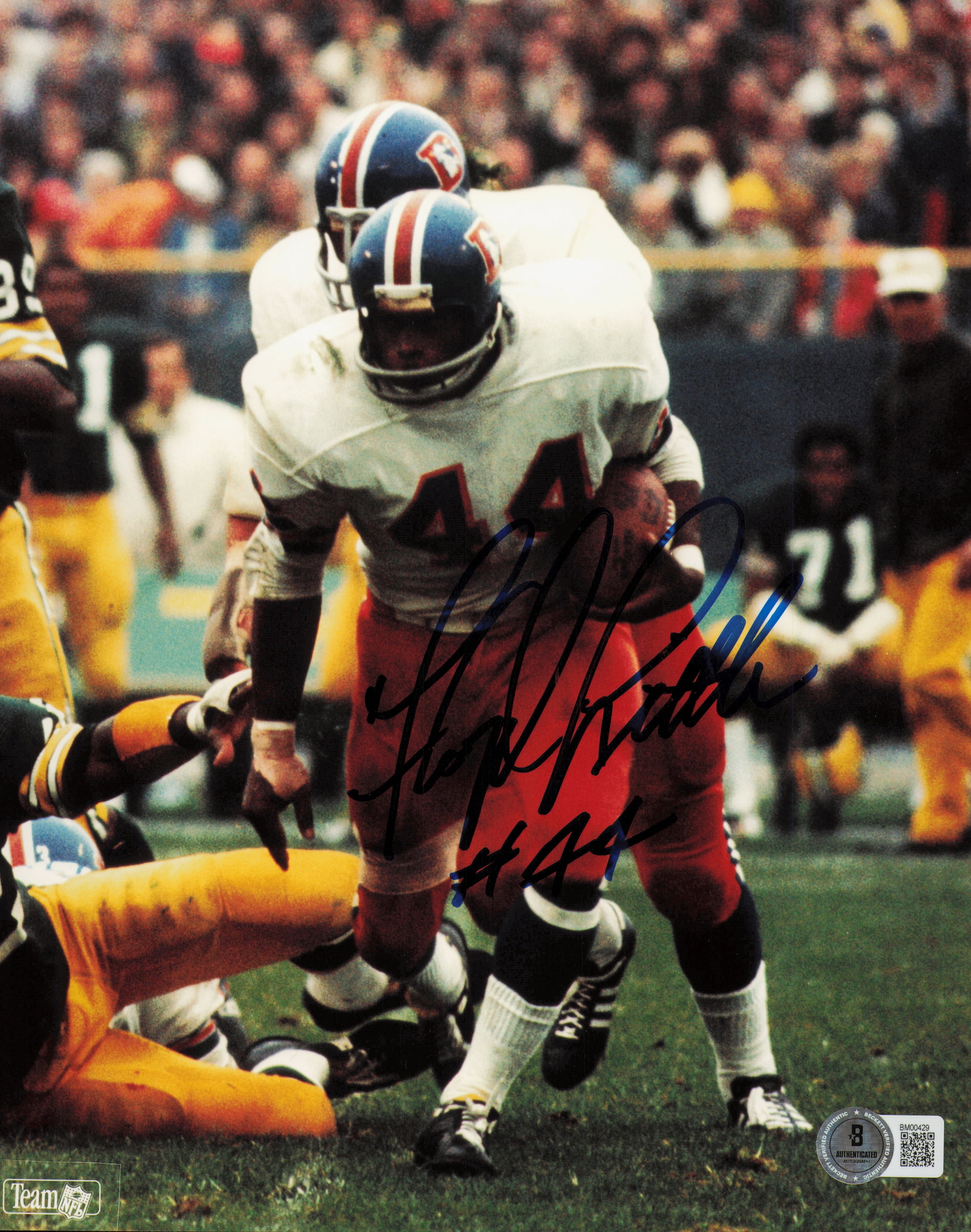 Floyd Little Autographed 8x10 Photo Denver Broncos "#44" Beckett BAS QR ...