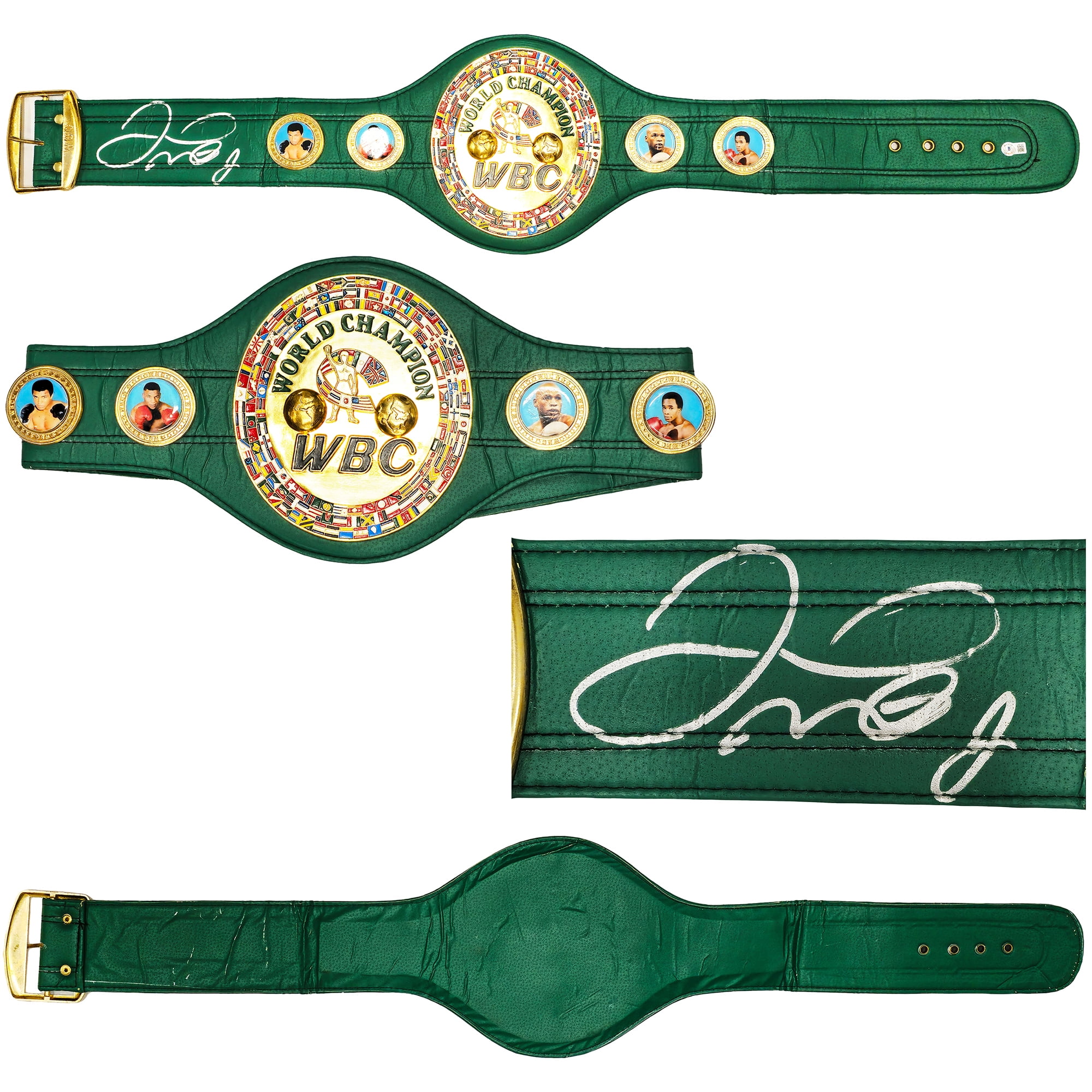 Floyd Mayweather Jr. Autographed Green WBC World Championship Boxing ...