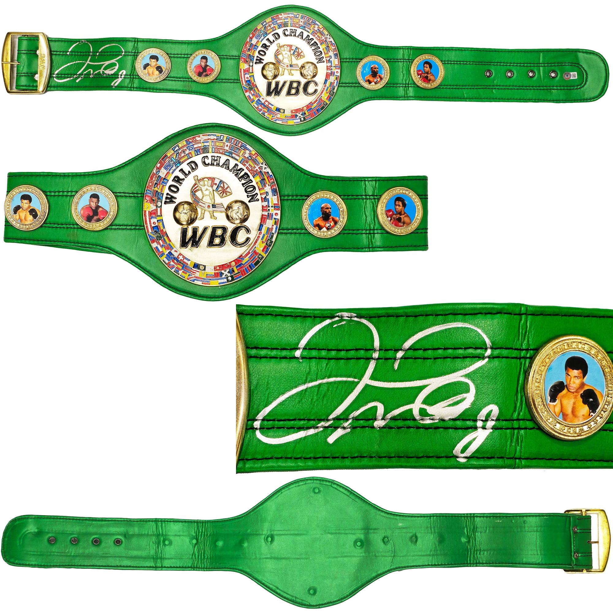 Floyd Mayweather Jr. Autographed Green WBC World Championship Boxing ...