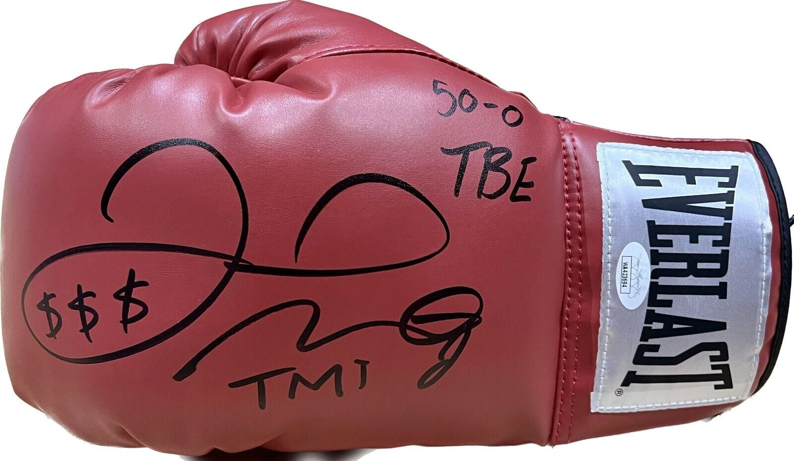 Floyd Mayweather Jr. Signed Autographed Red Boxing Glove JSA Left ...