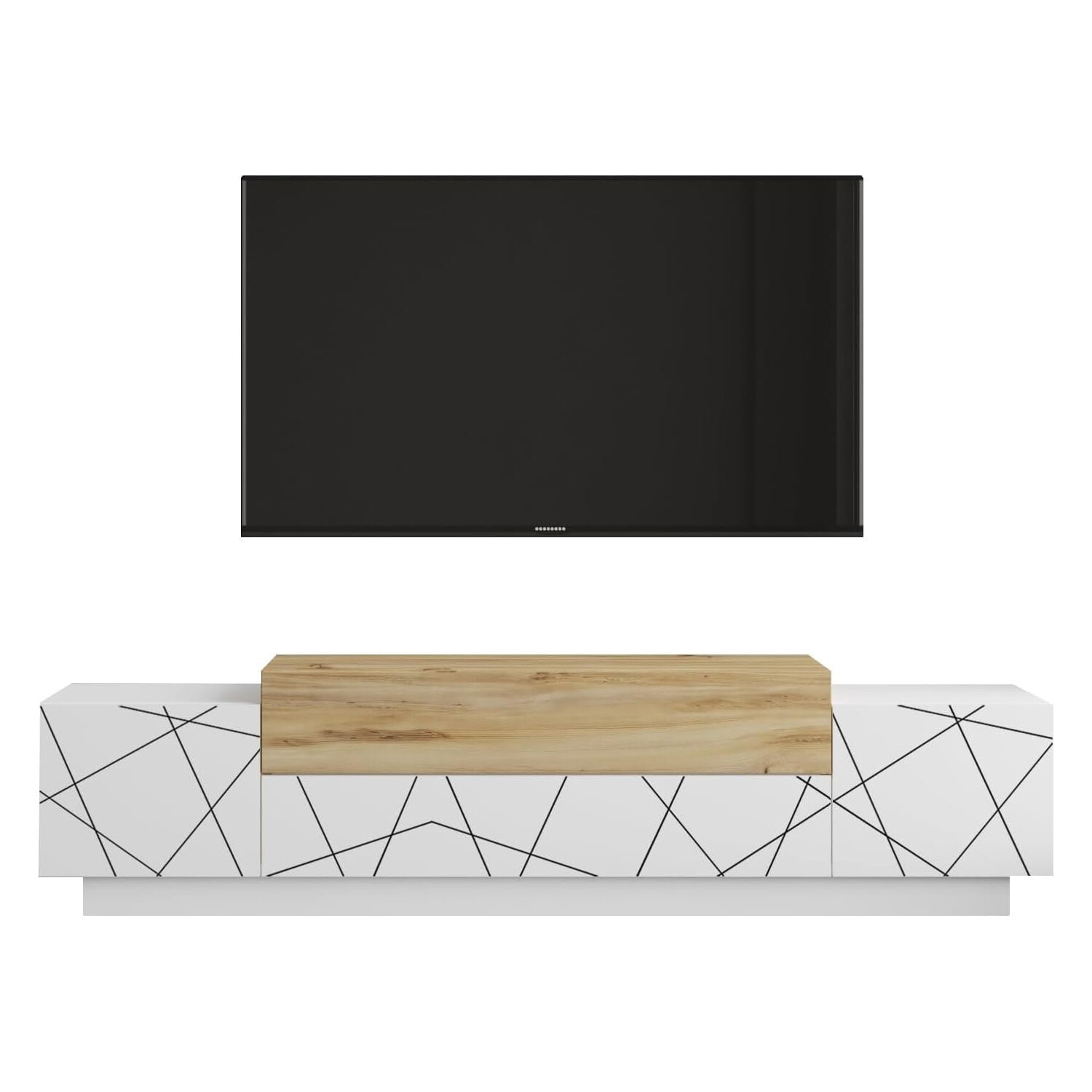 Floyd TV Unit Stand White Felt UV Print Entertainment Center Console 63 ...