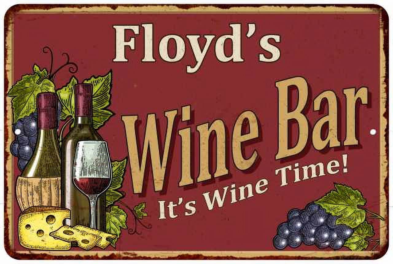 Floyd's Red Wine Bar Sign Metal 8 x 12 Matte Finish Metal 108120054372 ...