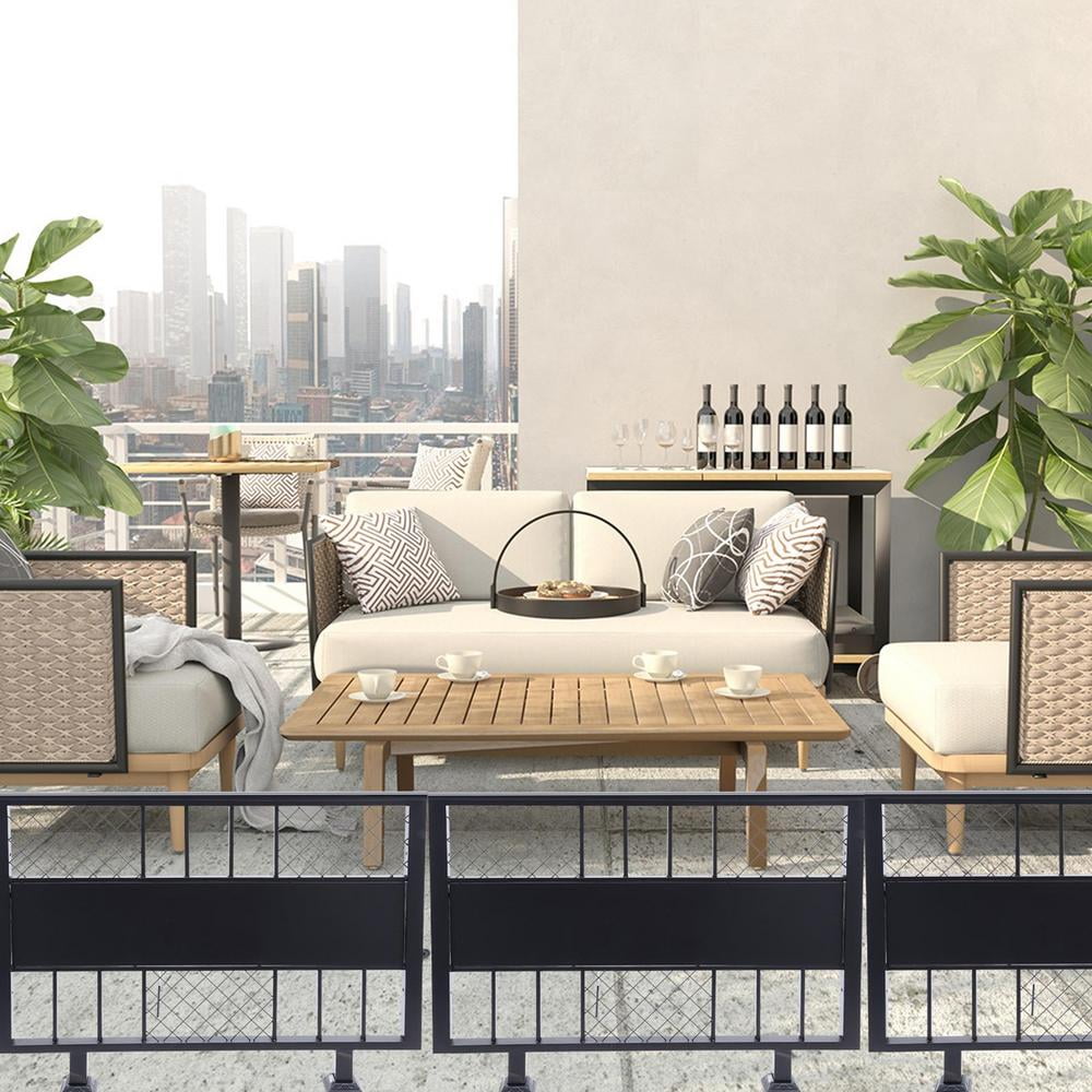 Flroha Decorative Privacy Screen Outdoor Divider With Stand Metal ...