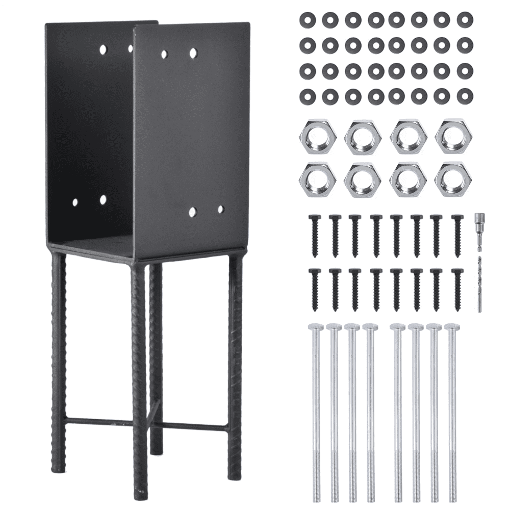 Flroha Fence Post Base 4 Pieces Fence Post Holder Deck Railing Supports ...