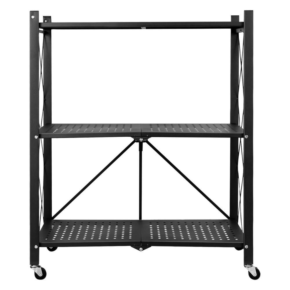 Flroha Folding Storage Rack | Heavy Duty Rack Bookshelf | 3 Tier Book ...