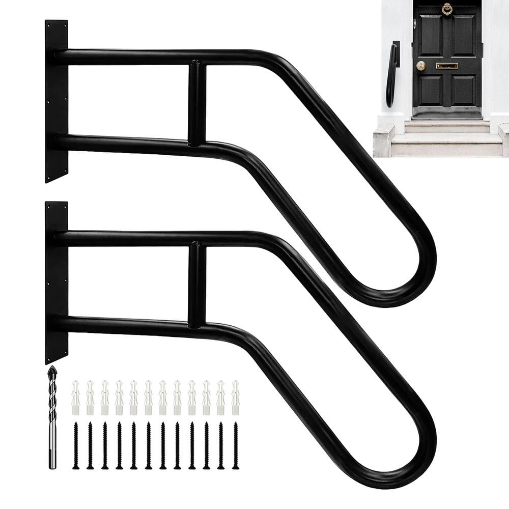 Flroha 2PCS Handrails for Outdoor Steps Wall Mount, Grab Bars Stairs ...