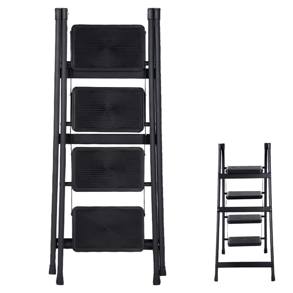 Flroha Kitchen Step Ladder 4 Steps Steel Foldable Step Ladder ...