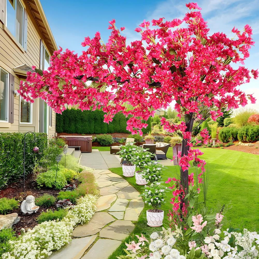 Flroha Large Artificial Pink Tree Artificial Tree Decoration 98.43x78 ...