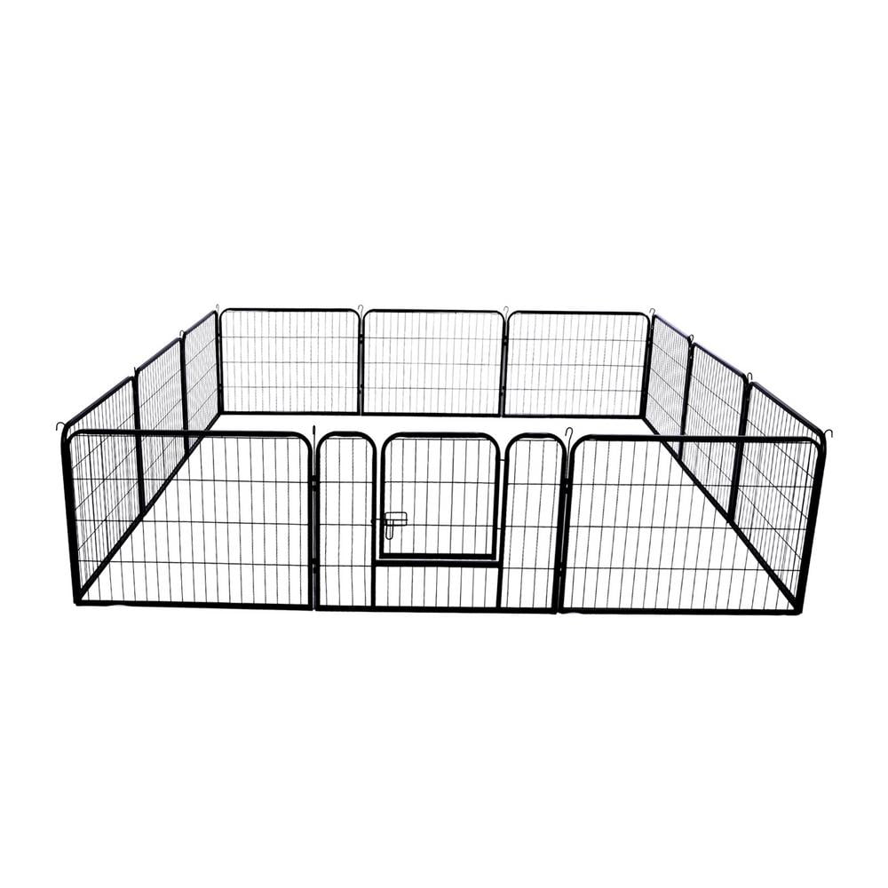 Flroha Portable Dog Pen 8 Panels Metal Dog Fences Heavy Duty Exercise ...