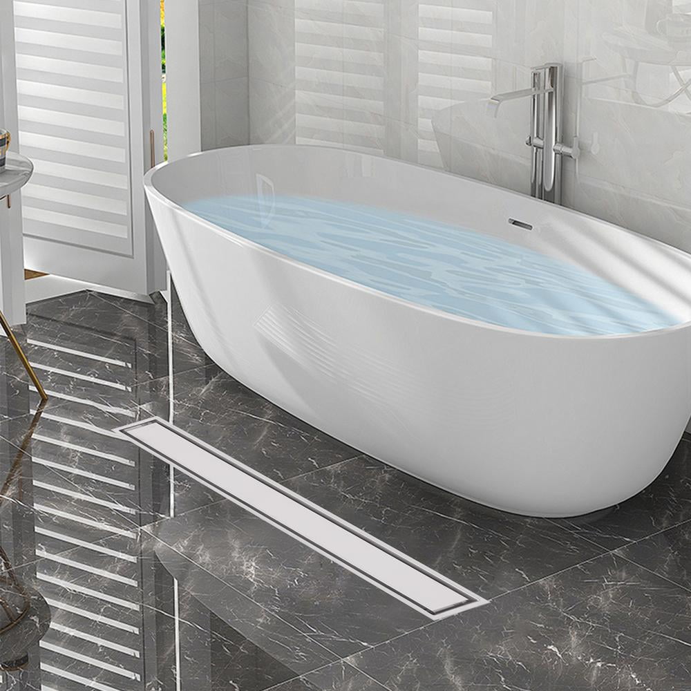Flroha Shower Drain Linear Shower Drain with Tile Insert Grate ...