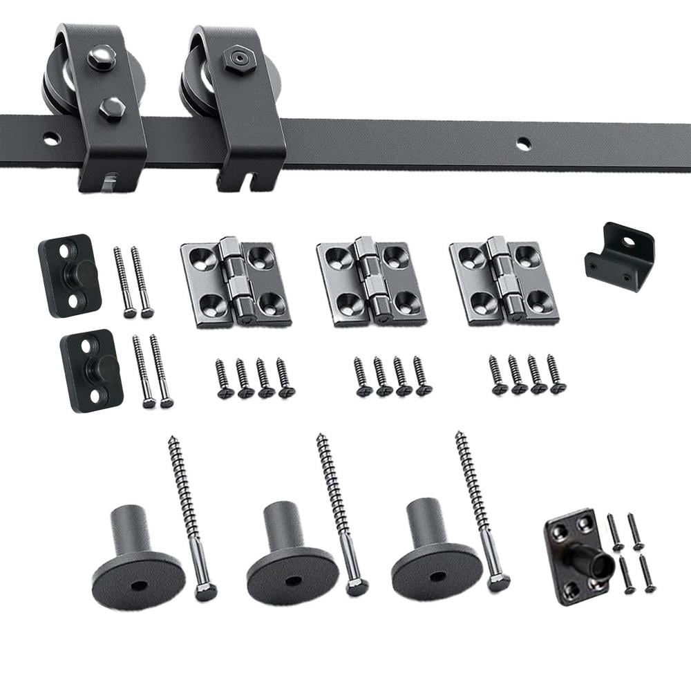 Flroha Sliding Barn Door Hardware Track Kit, 40Inch Heavy Duty Roller ...