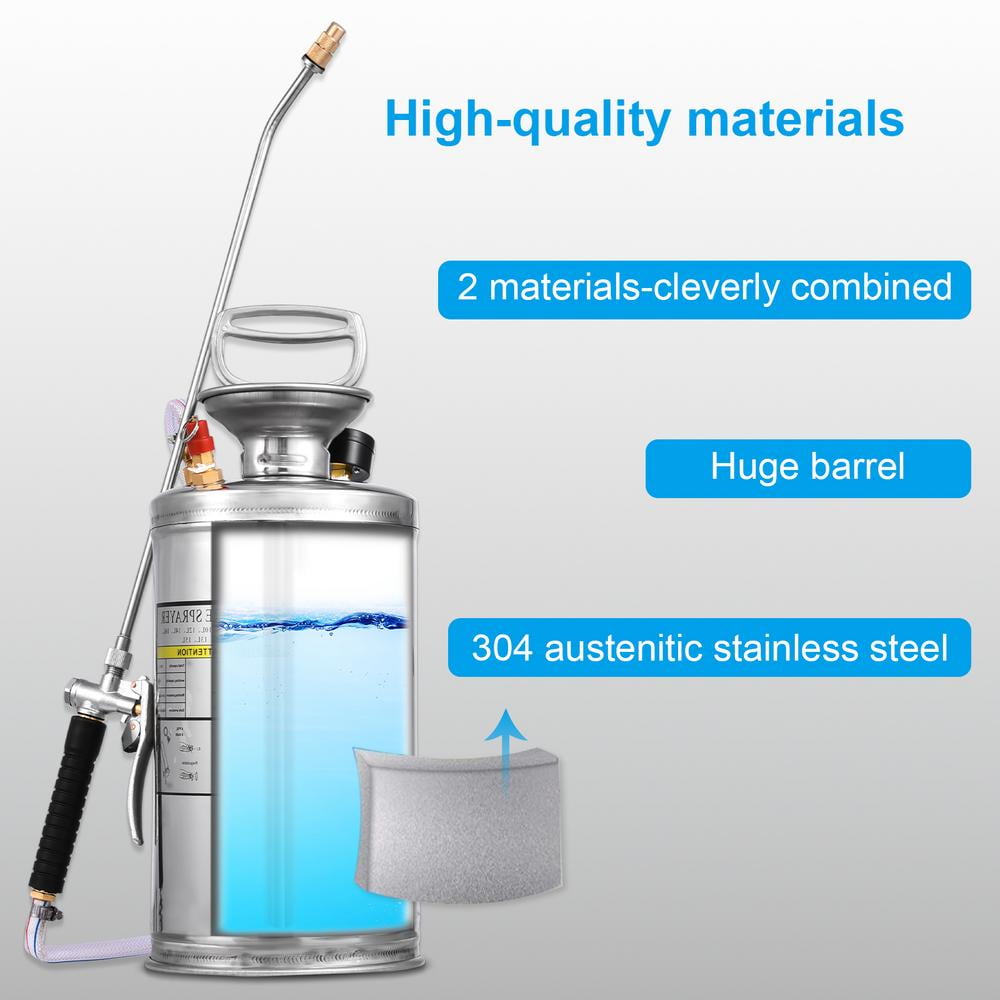 Flroha Sprayer Pump Gallon,2.5Gallon Pump Sprayer For Weeds,2.5 Gallon Sprayer, Pressurized ...