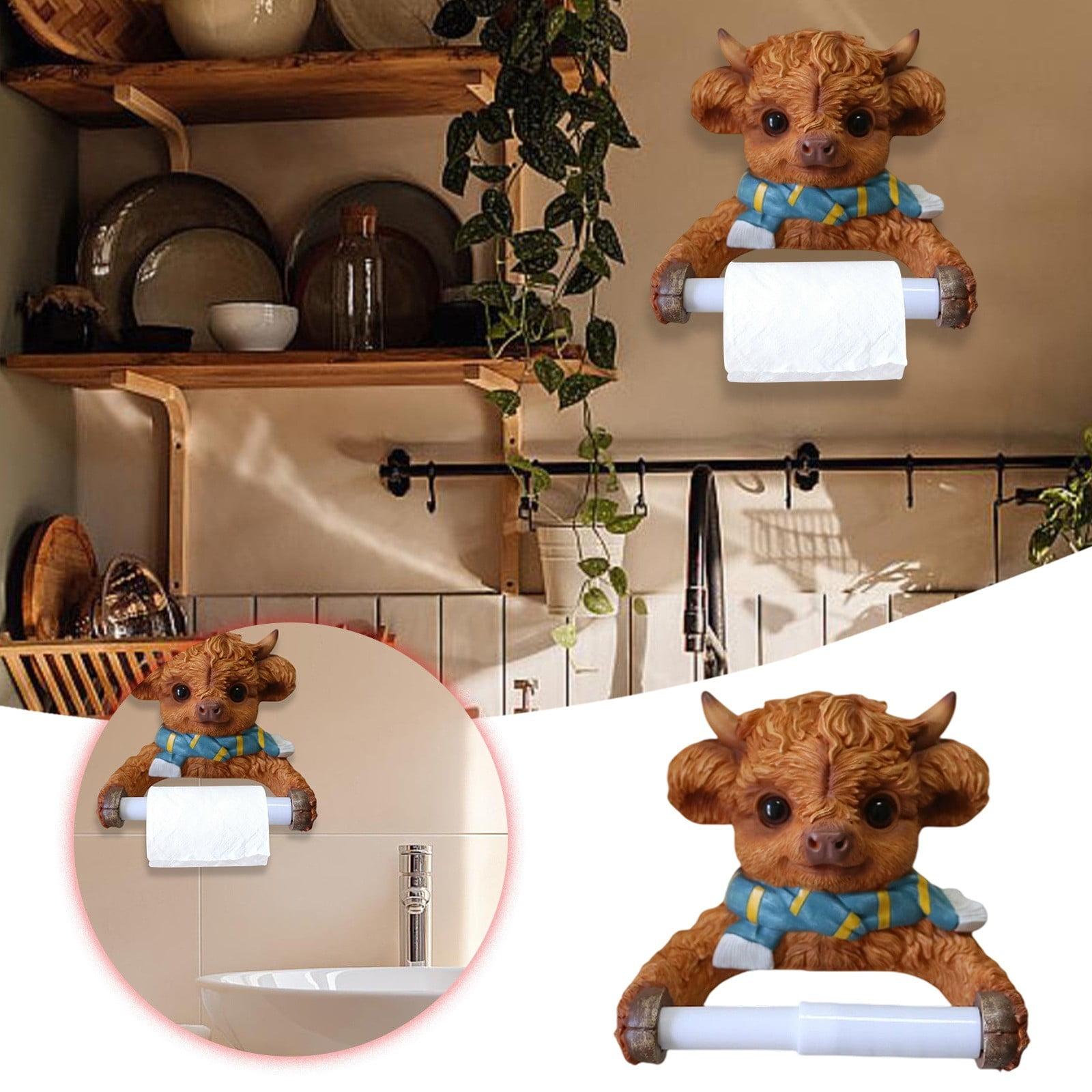 Flu Medicine Wall Mounted Paper Holder Farmhouse Bathroom Tissue Roll ...