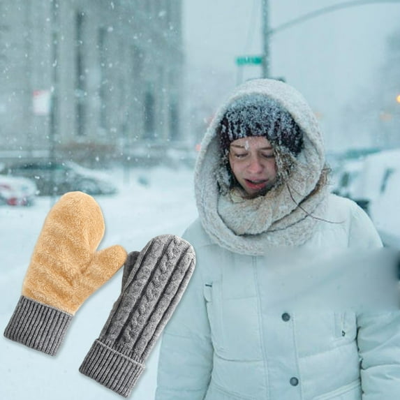 Flu Medicine Winter Mittens For Warm Fleece Knit Thick For Cold Weather ...