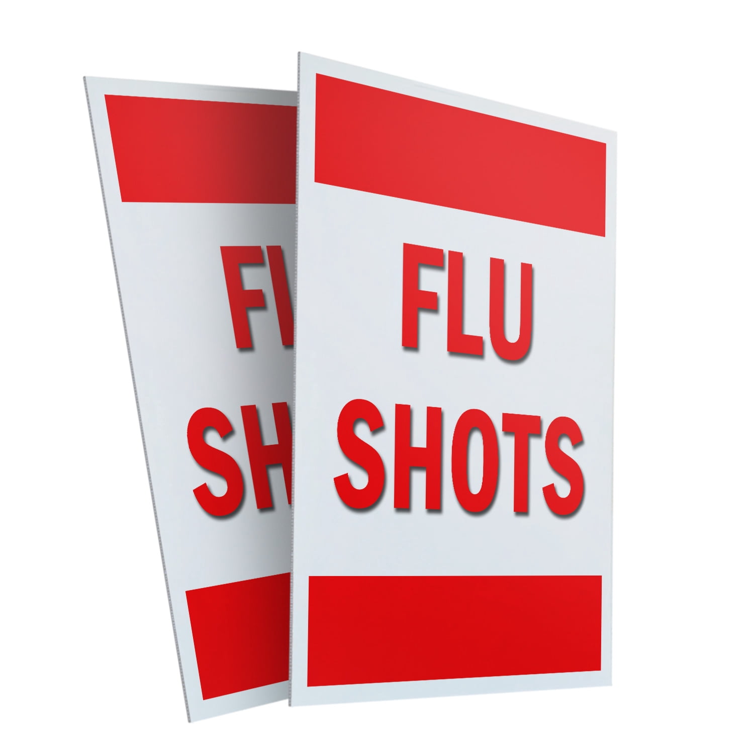 Flu Shots (2-PACK) 24" x 36" Plastic Signs | Sign Insert 4mm Corrugated ...