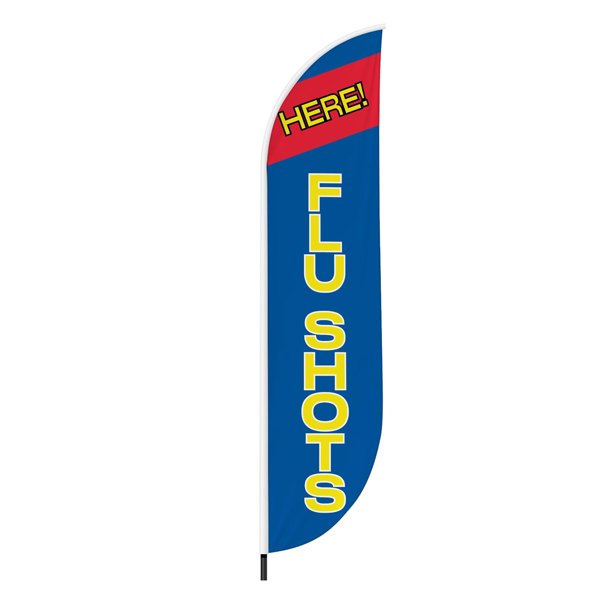 Flu Shots Feather Flag(11.5Feetx2.5Feet) By Dreamcontroller For ...
