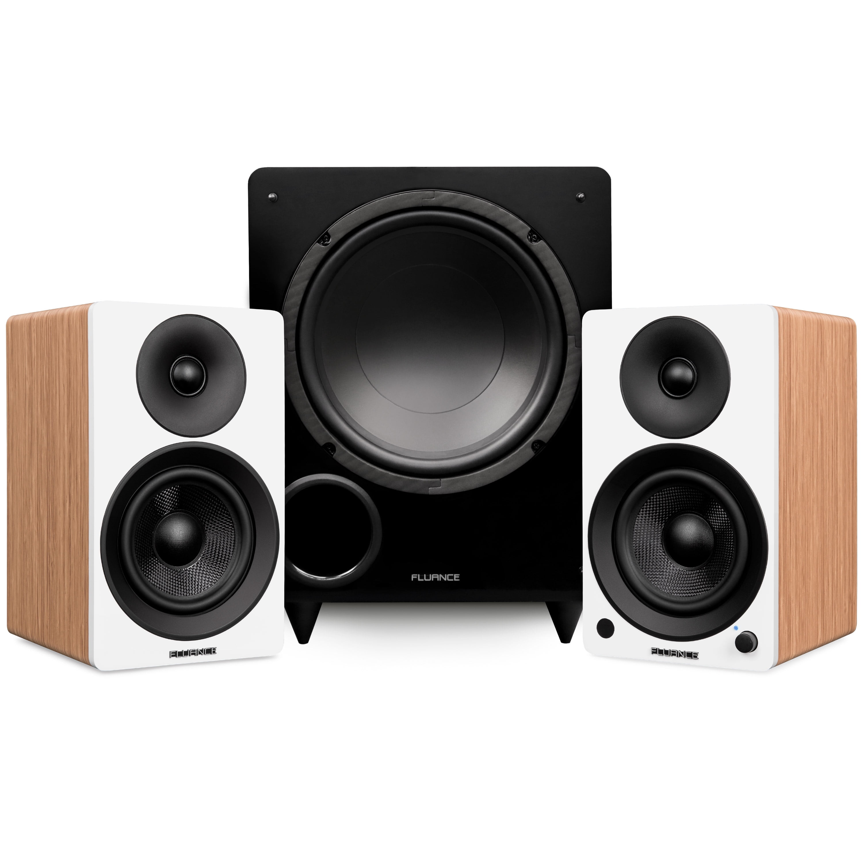 Fluance Ai41 Powered 5" Stereo Bookshelf Speakers (Lucky Bamboo), DB10 ...