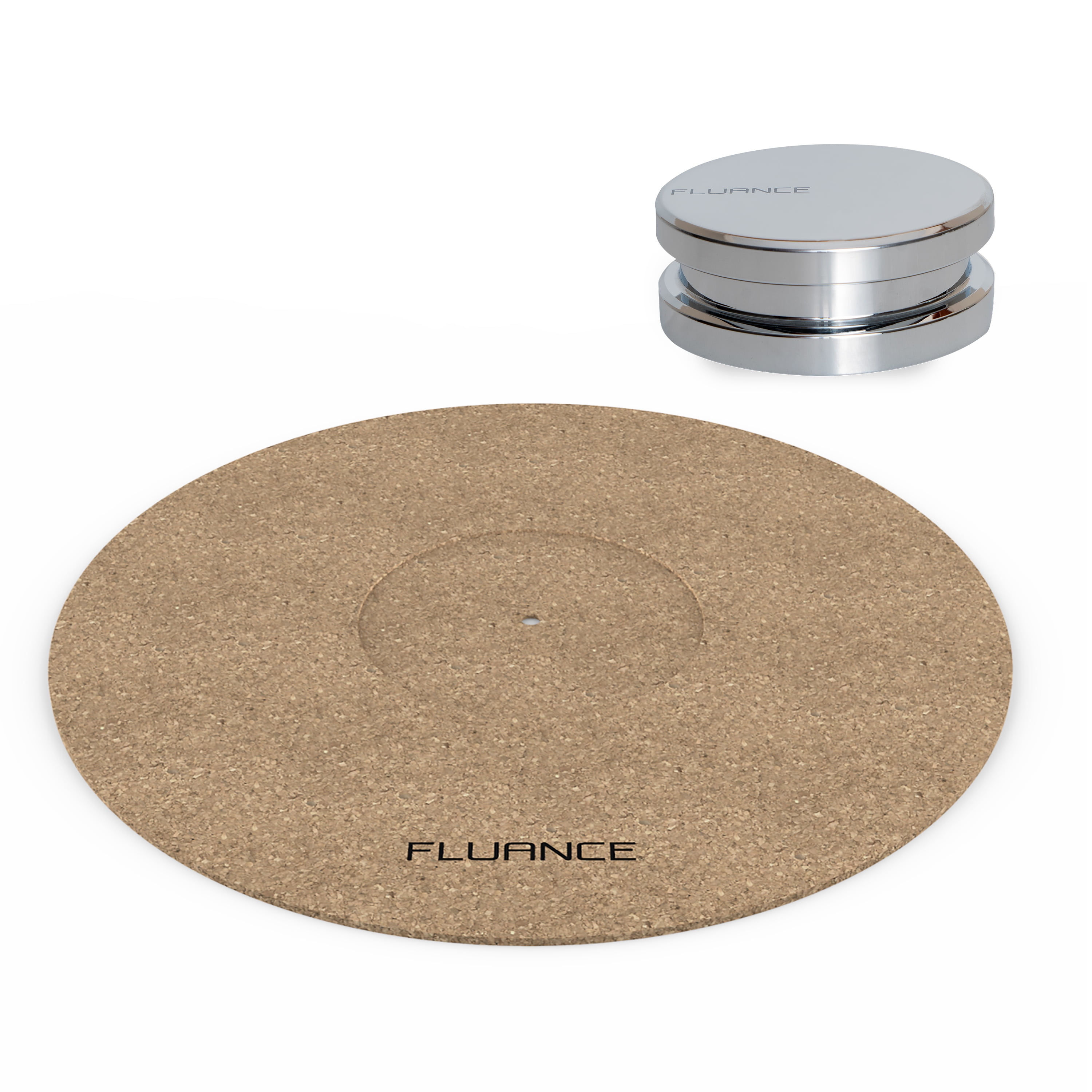 Fluance Cork Platter Mat and HiFi Vinyl Record Weight 760 gram Steel LP ...