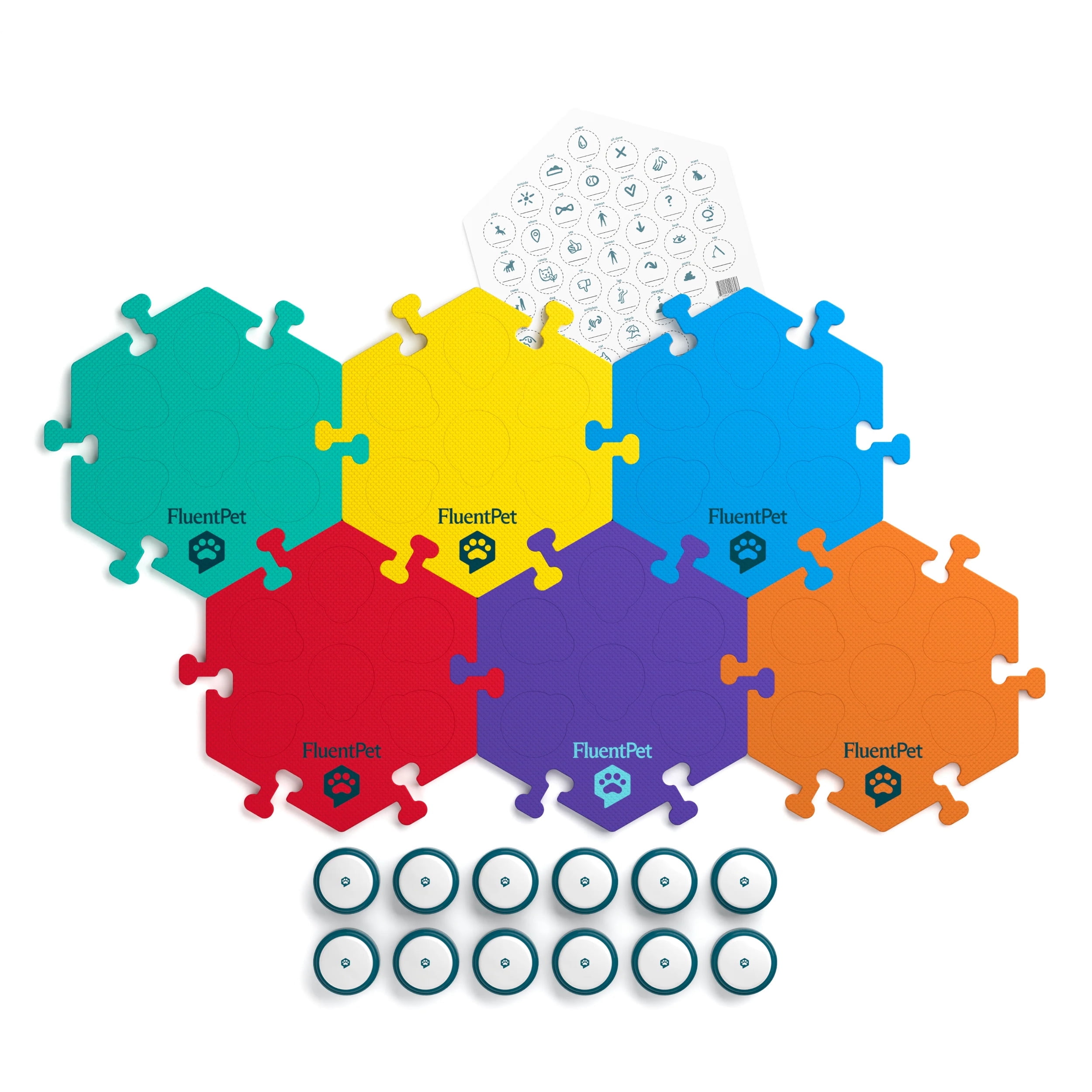 FluentPet Basic Key Vocab Kit - 12 Basic Recordable Buttons with ...