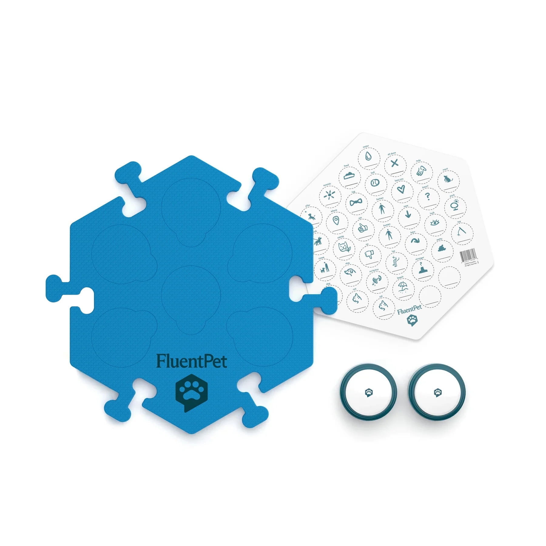 FluentPet Basic Tester Kit - 2 Recordable Buttons with Batteries and 1 ...