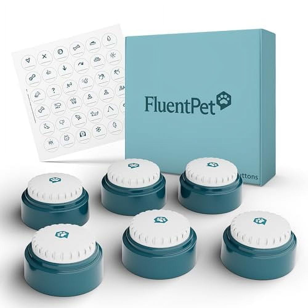 FluentPet Speak Up Button 6 Pack with 36 Pack Ideogram Button Sticker Sheet | Cat/Dog Talking ...