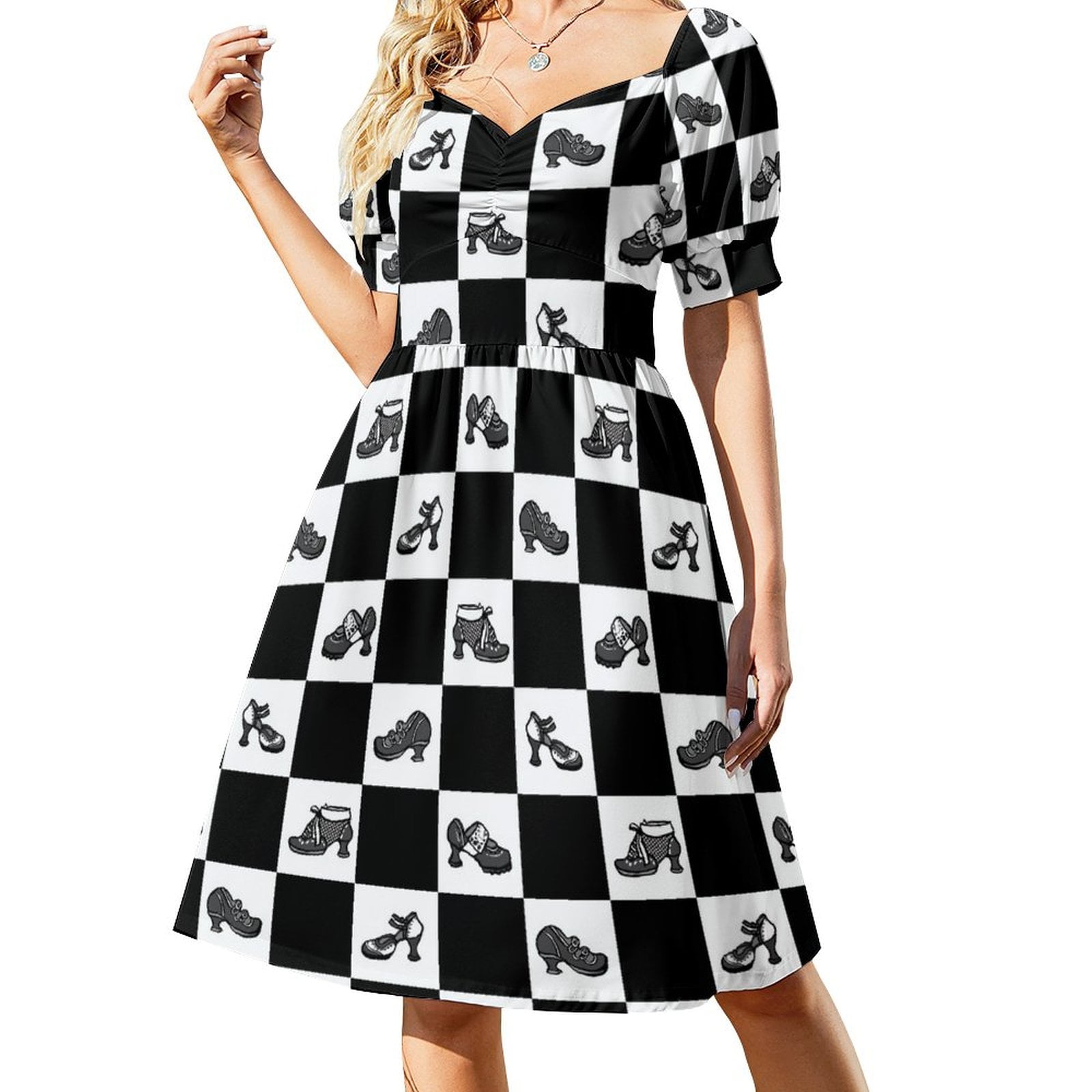 Fluevog BW Checker Pattern Dress summer dresses ladies 2024 women long ...